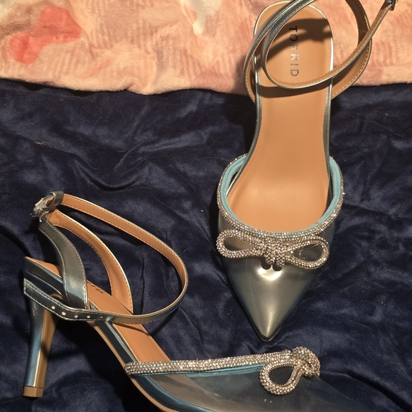 torrid | Shoes | Torrid Blue Stiletto Heels With Ankle Straps W | Poshmark